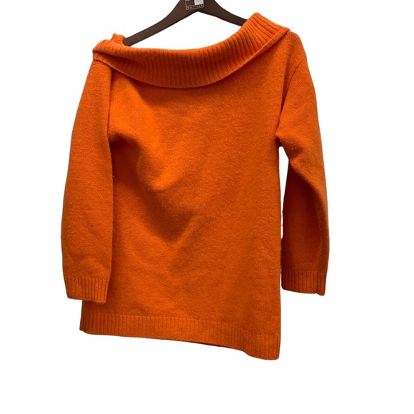 Vintage | Sweaters | Vintage Angora Wool Blend Orange Cold Shoulder 8s ...